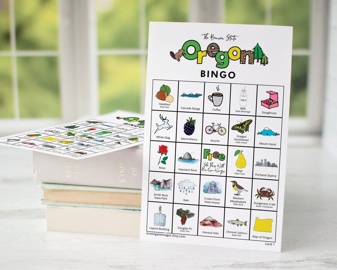 Oregon Bingo Cards: Printable Bingo Cards 50 Cards Senior - Etsy