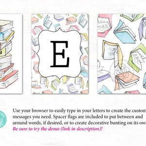 Books Message Banner - PRINTABLE Template. Add Your Text in Corjl ...