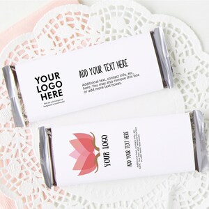 Custom Logo Candy Bar Wrappers PRINTABLE Chocolate Wrap, Editable in ...