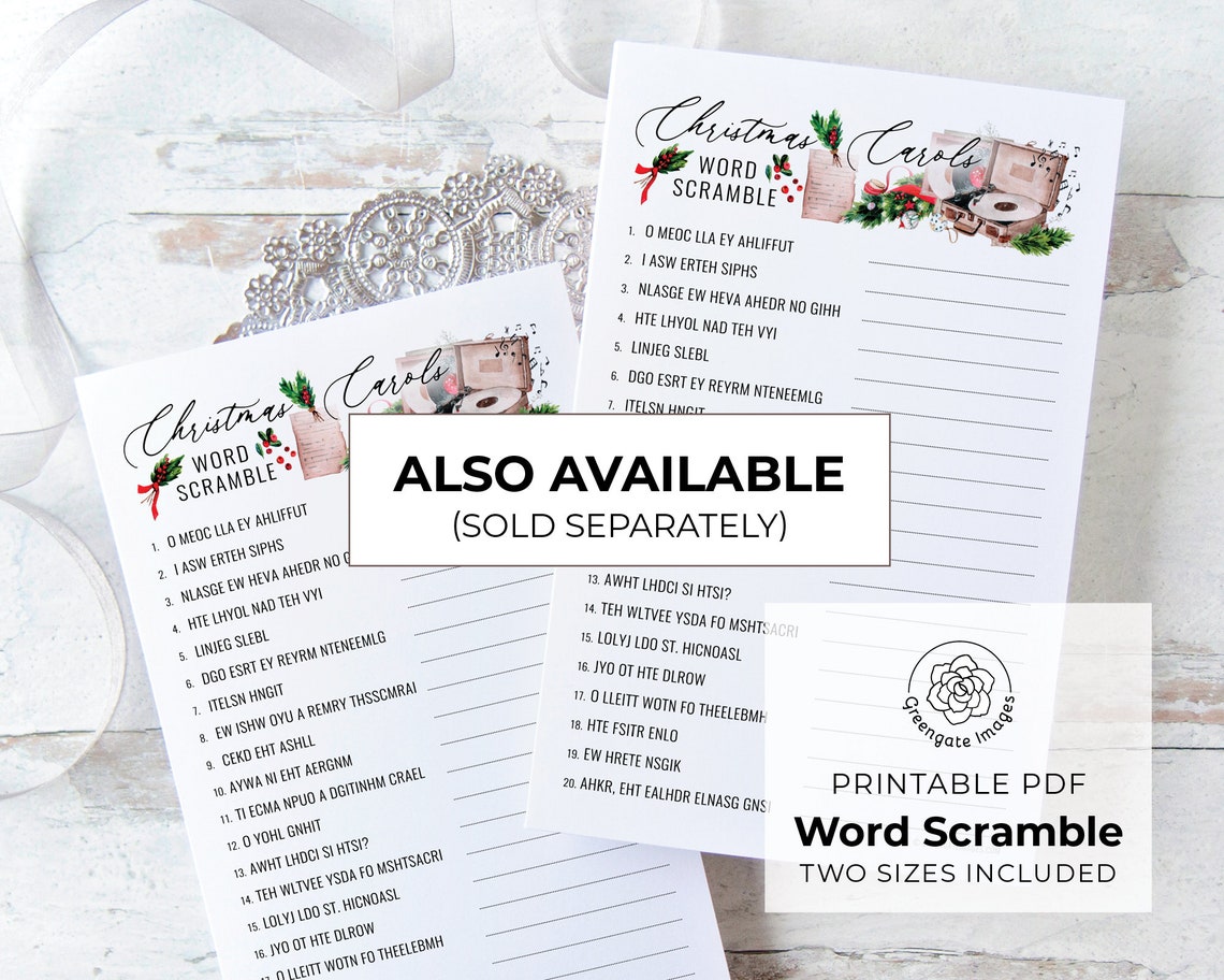 Holiday Sweets Word Scramble PRINTABLE Downloadable - Etsy