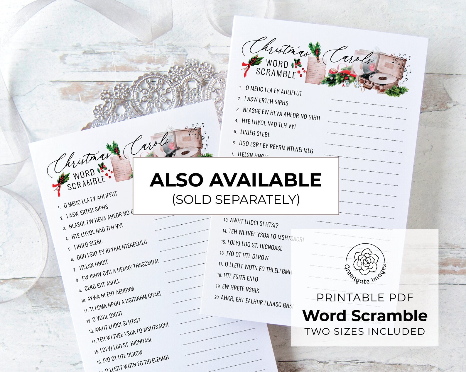 Holiday Sweets Word Scramble PRINTABLE Downloadable - Etsy