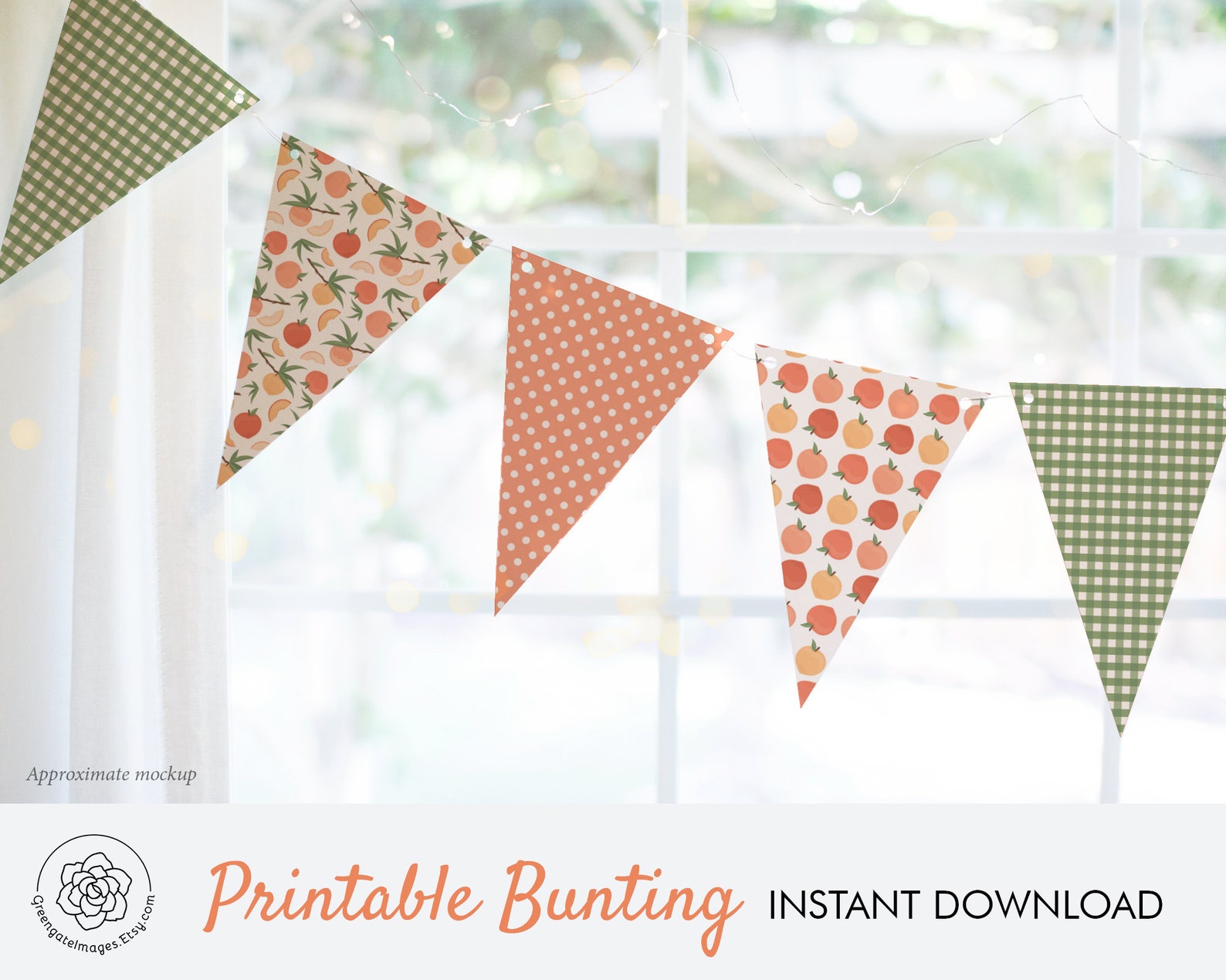 Peach Printable Banner Peach Party Decorations Sweet as a | Etsy