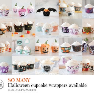 PRINTABLE Halloween Bat Cupcake Wrappers - Bat Cupcake Toppers, Cute ...