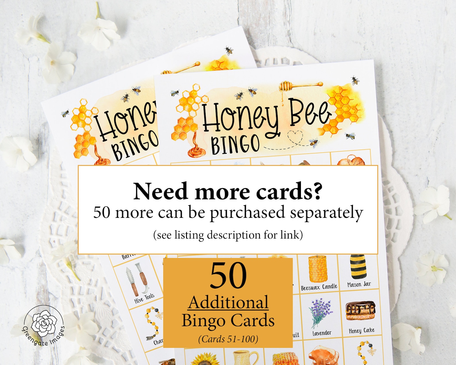 Honey Bee Bingo 50 PRINTABLE Unique Cards, Game Idea, Beekeeping Apiary ...