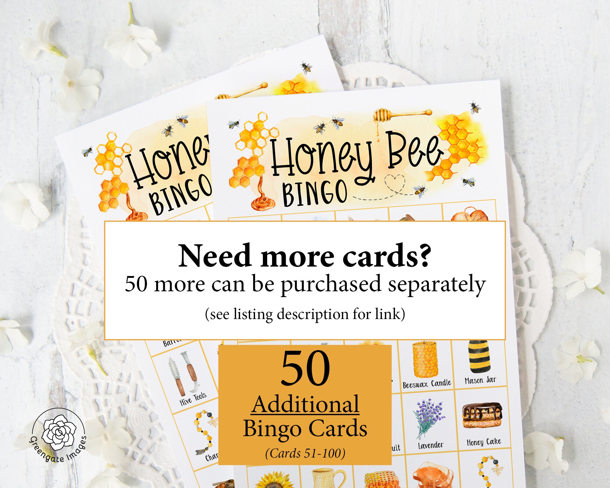 Honey Bee Bingo - 50 PRINTABLE Unique Cards, Game Idea, Beekeeping ...