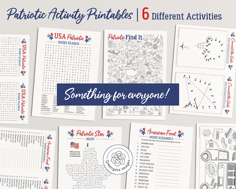US Patriotic Activity Bundle PRINTABLE Word Games & Puzzles - Etsy
