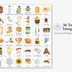 Honey Bee Bingo - 50 PRINTABLE Unique Cards, Game Idea, Beekeeping ...