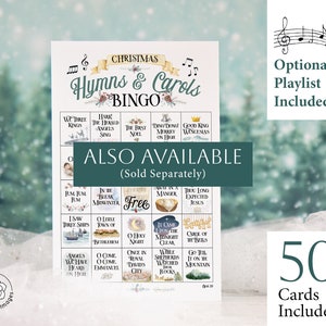 CHRISTIAN Christmas Bingo - 50 PRINTABLE Unique Cards. Instant Download ...