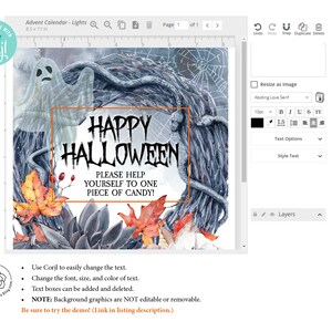 Spooky-beautiful Halloween Sign Template - PRINTABLE Editable Corjl 8 ...