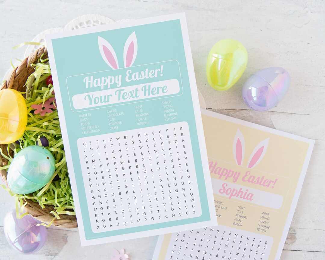 Easter Word Find PRINTABLE Instant Download. Edit the Header - Etsy