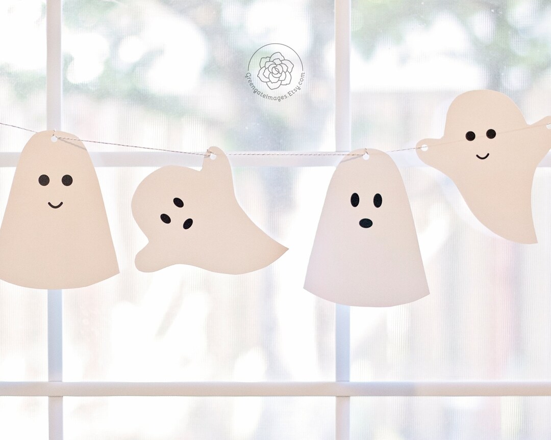 Halloween Ghost Garland - Printable Banner, Halloween Printable, Ghost ...