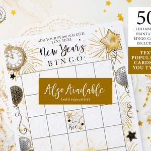 New Year's Bingo Cards: Printable Bingo 50 Cards Senior - Etsy