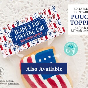 Patriotic Gift Tag - Printable & Corjl Editable / Red Blue Stars Gift ...