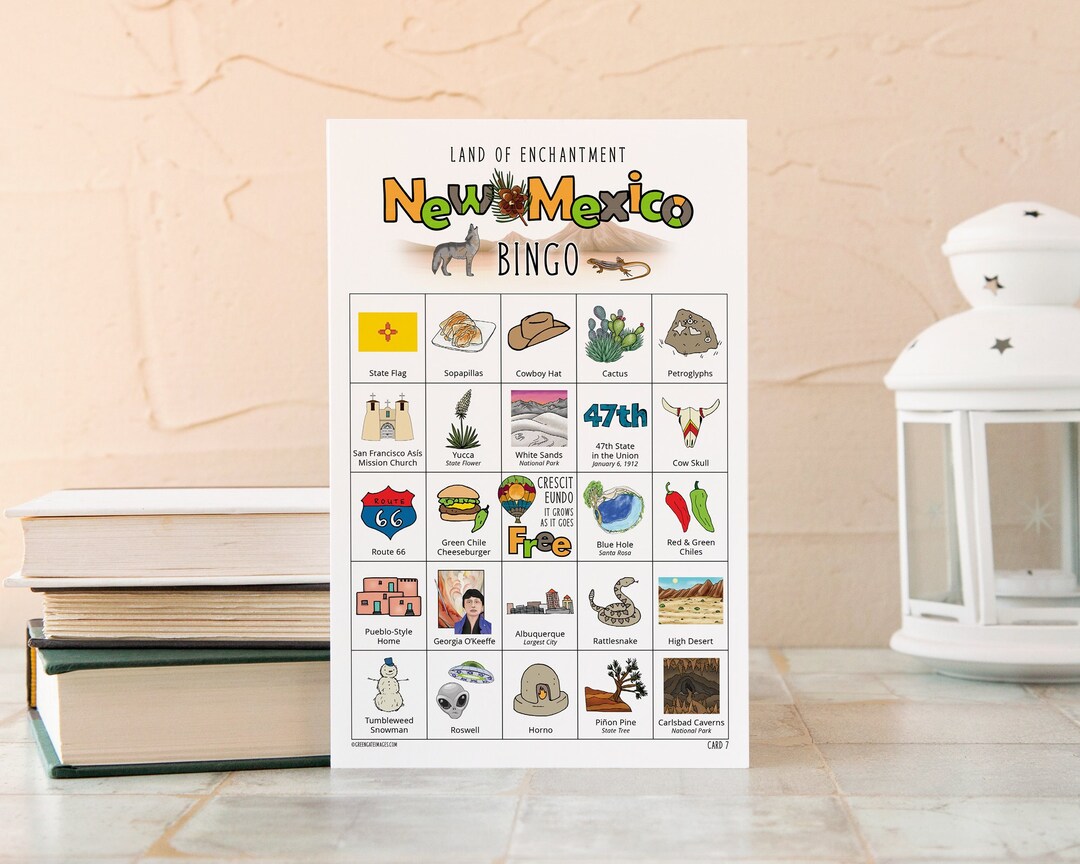 New Mexico Bingo Cards - 50 PRINTABLE Unique Cards Download Instantly ...
