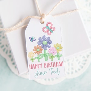Birthday Gift Tags - Printable Gift Tag, Editable Corjl, Favor Bag Tag ...