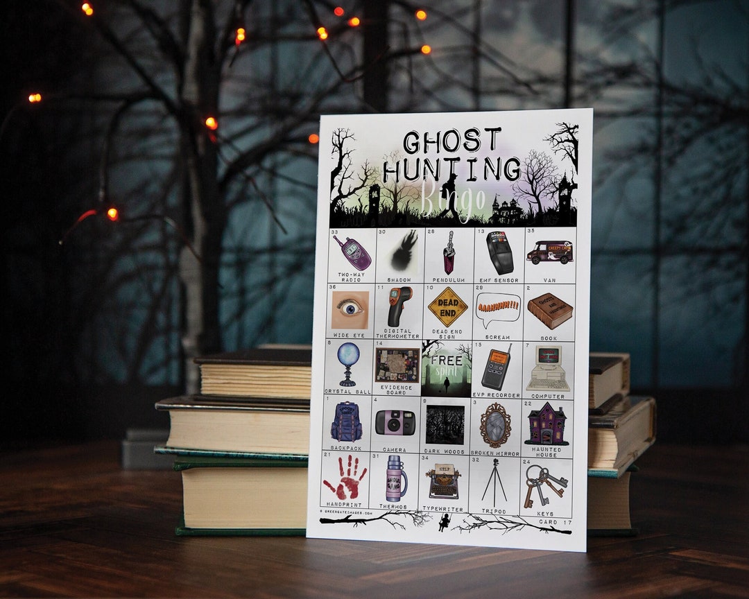 Ghost Hunting Bingo Cards - 50 PRINTABLE Bingo Cards, Large Party Idea ...