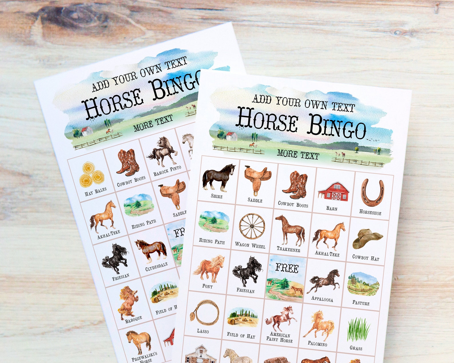 Horse Bingo: 50 Printable Bingo Cards Cowgirl Party Cowboy - Etsy