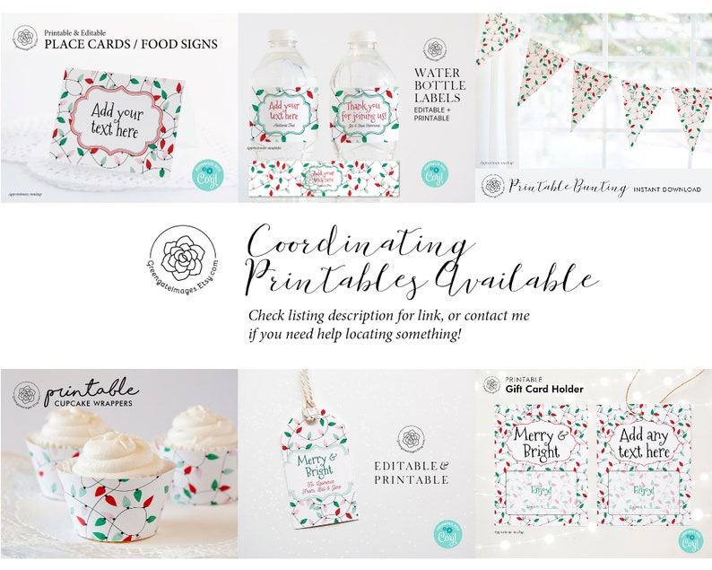 Christmas Water Bottle Label Printable Corjl Editable - Etsy