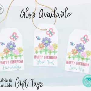 Balloon Animal Birthday Gift Tags Printable Gift Tag, Editable Corjl ...