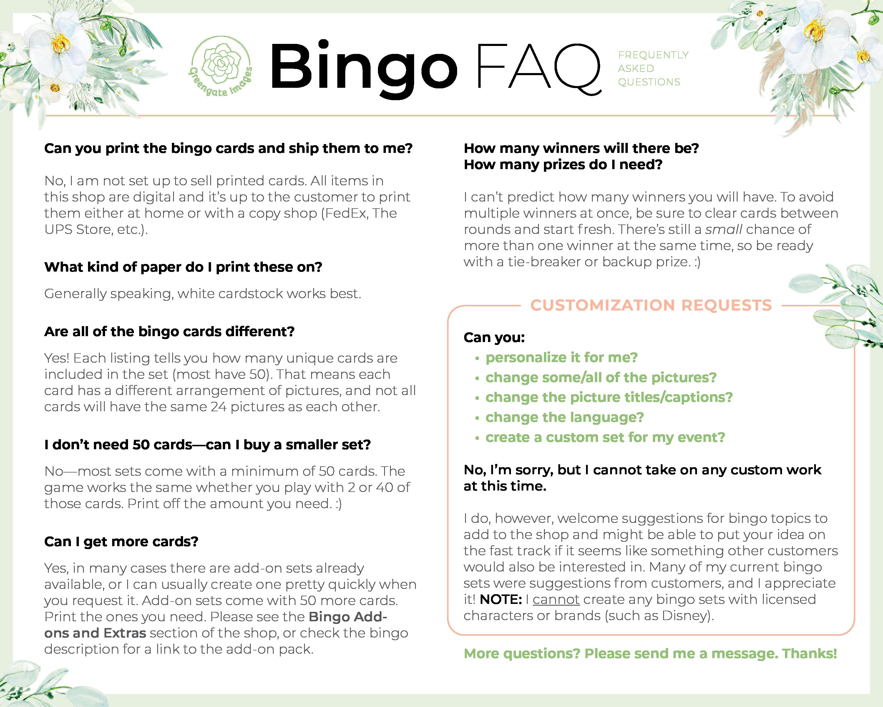 Paris Bingo Cards: Printable Bingo Cards, 50 Cards, Senior Citizen ...