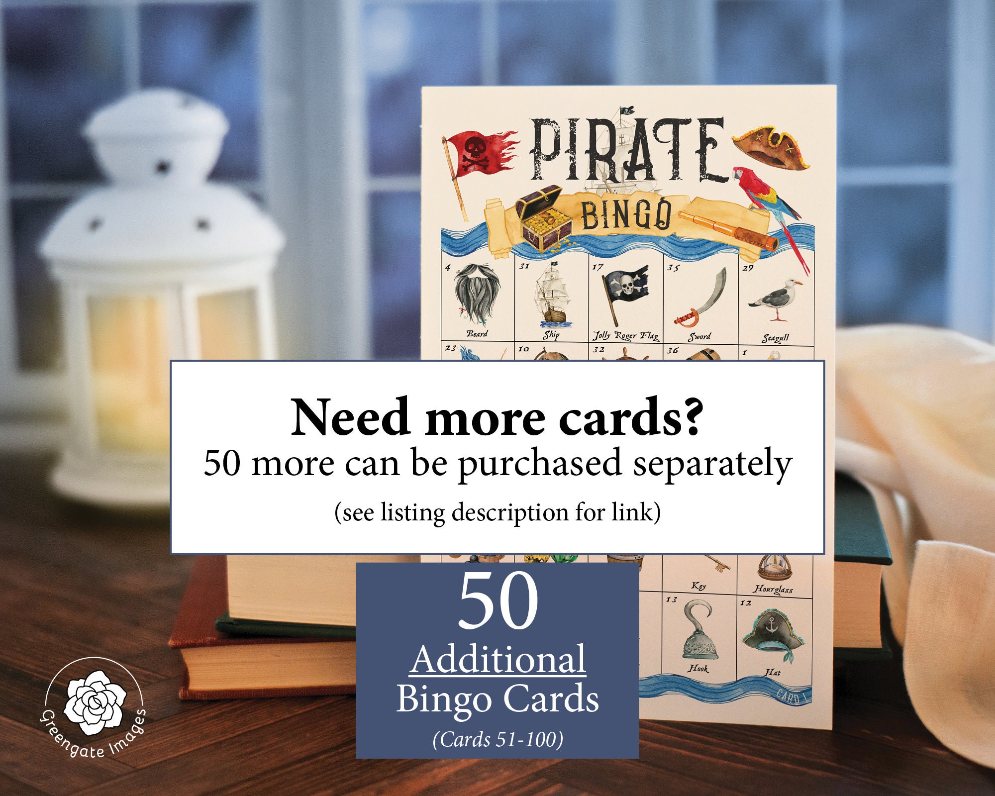 Pirate Bingo - 50 PRINTABLE Unique Cards. Instant Digital Download PDF ...