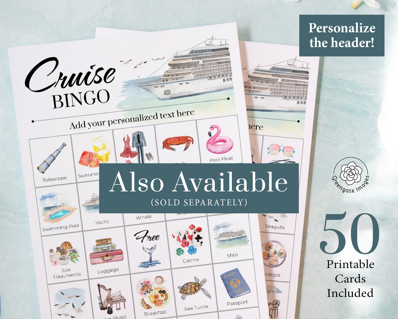 Travel Bingo: PRINTABLE 50 Cards, Bingo Pdf Party Ideas, Senior Citizen ...