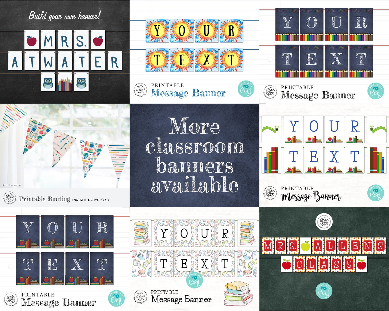 Teacher Name Sign Classroom Banner Bunting Classroom | Etsy