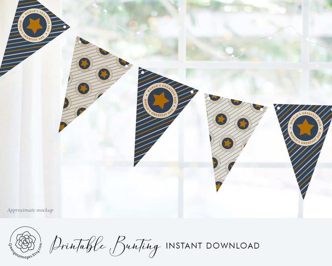 Father's Day Bunting - PRINTABLE Banner for Father's Day, World's ...
