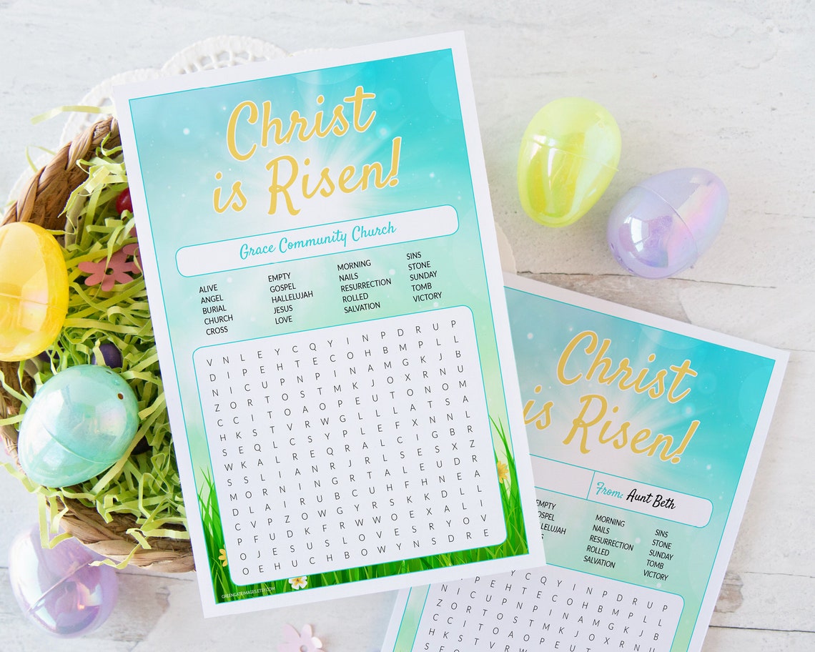 Christian Easter Word Find Cards Printable Instant Download - Etsy