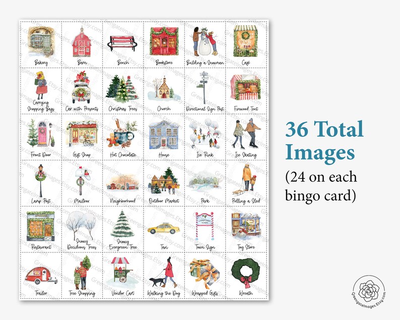 Christmas Town Bingo Cards: Printable Bingo 50 Cards - Etsy