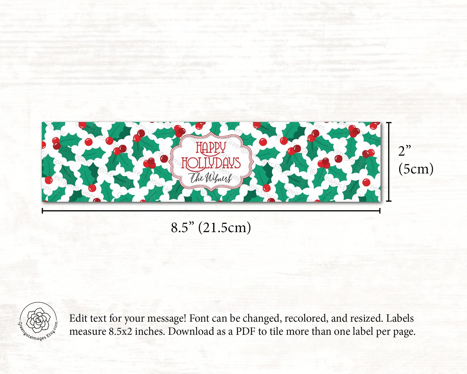 Christmas Water Bottle Label Printable Corjl Editable - Etsy