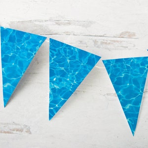 Swimming Pool Bunting - PRINTABLE Decorations for Pool Party, Vacation ...