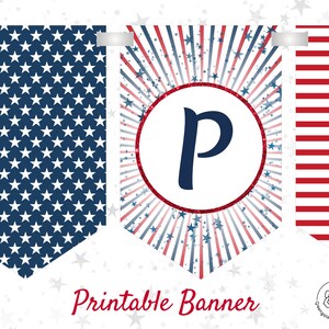 Patriotic Letter Banner - EDITABLE and PRINTABLE 4th of July Message ...