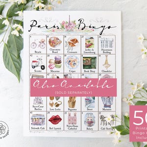 Paris Bingo Cards: Printable Bingo Cards, 50 Cards, Senior Citizen ...