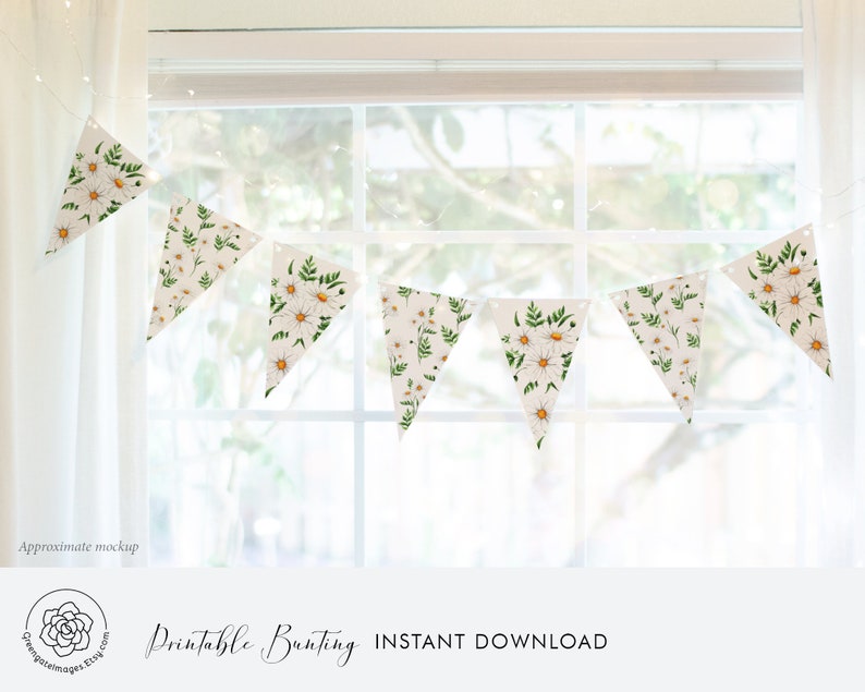 Daisy Bunting PRINTABLE Banner Flags Instant Digital - Etsy