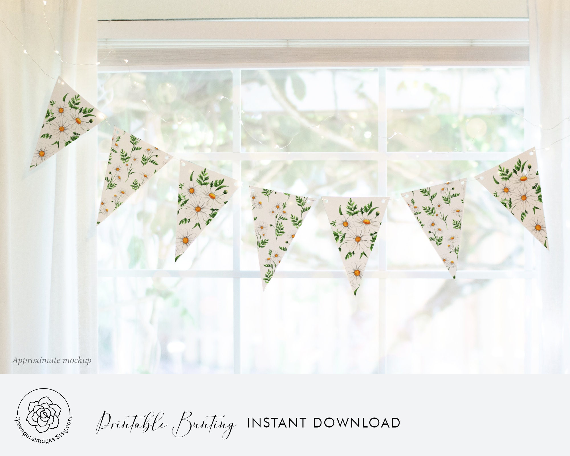 Daisy Bunting - PRINTABLE Banner Flags Instant Digital Download, April ...