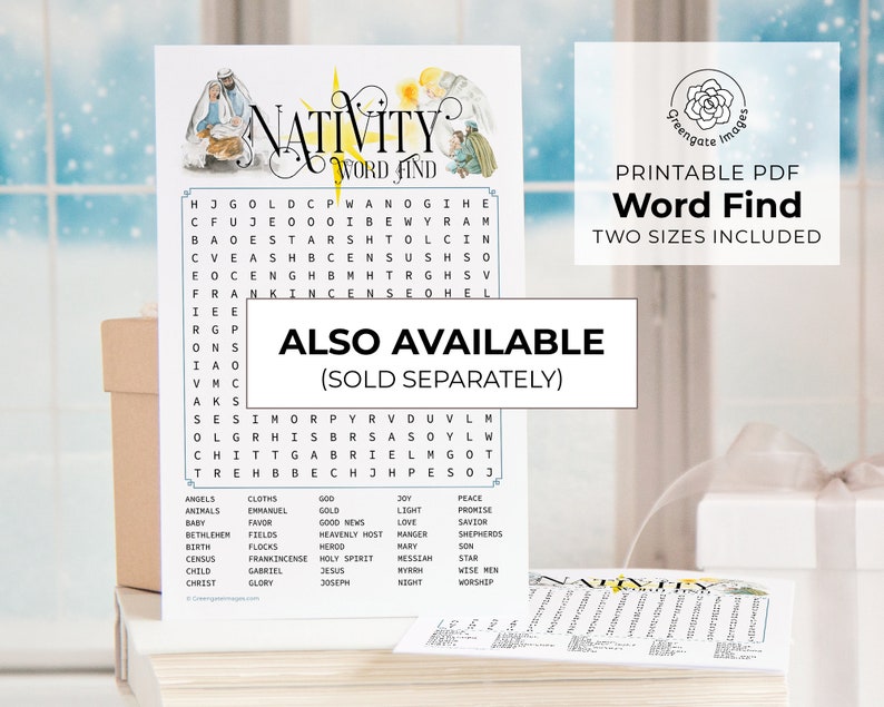 CHRISTIAN Christmas Bingo - 50 PRINTABLE Unique Cards. Instant Download ...