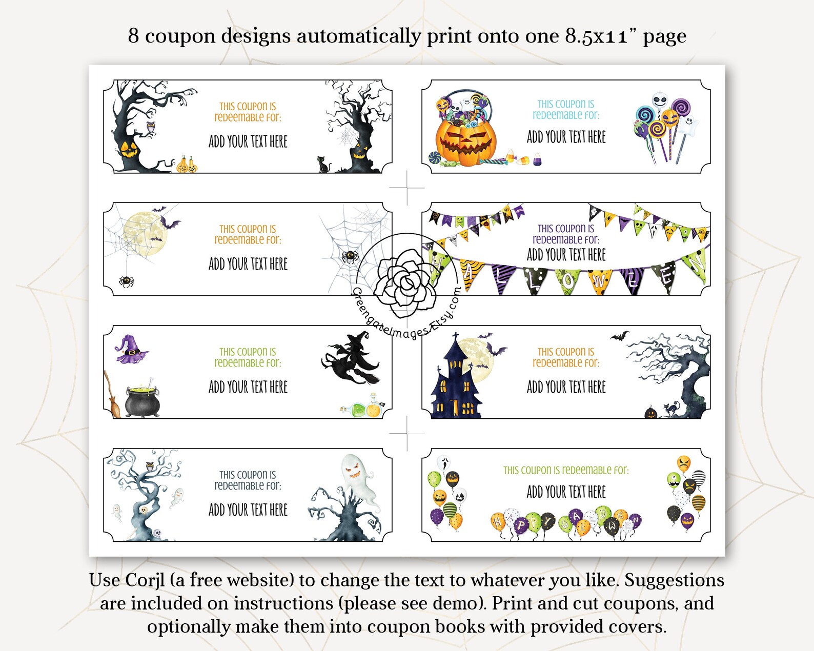 Halloween Coupon Template: Printable Coupon Book Editable - Etsy