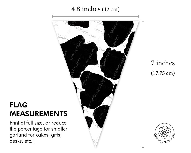 Cow Print Bunting PRINTABLE Instant Digital Download Pdf - Etsy