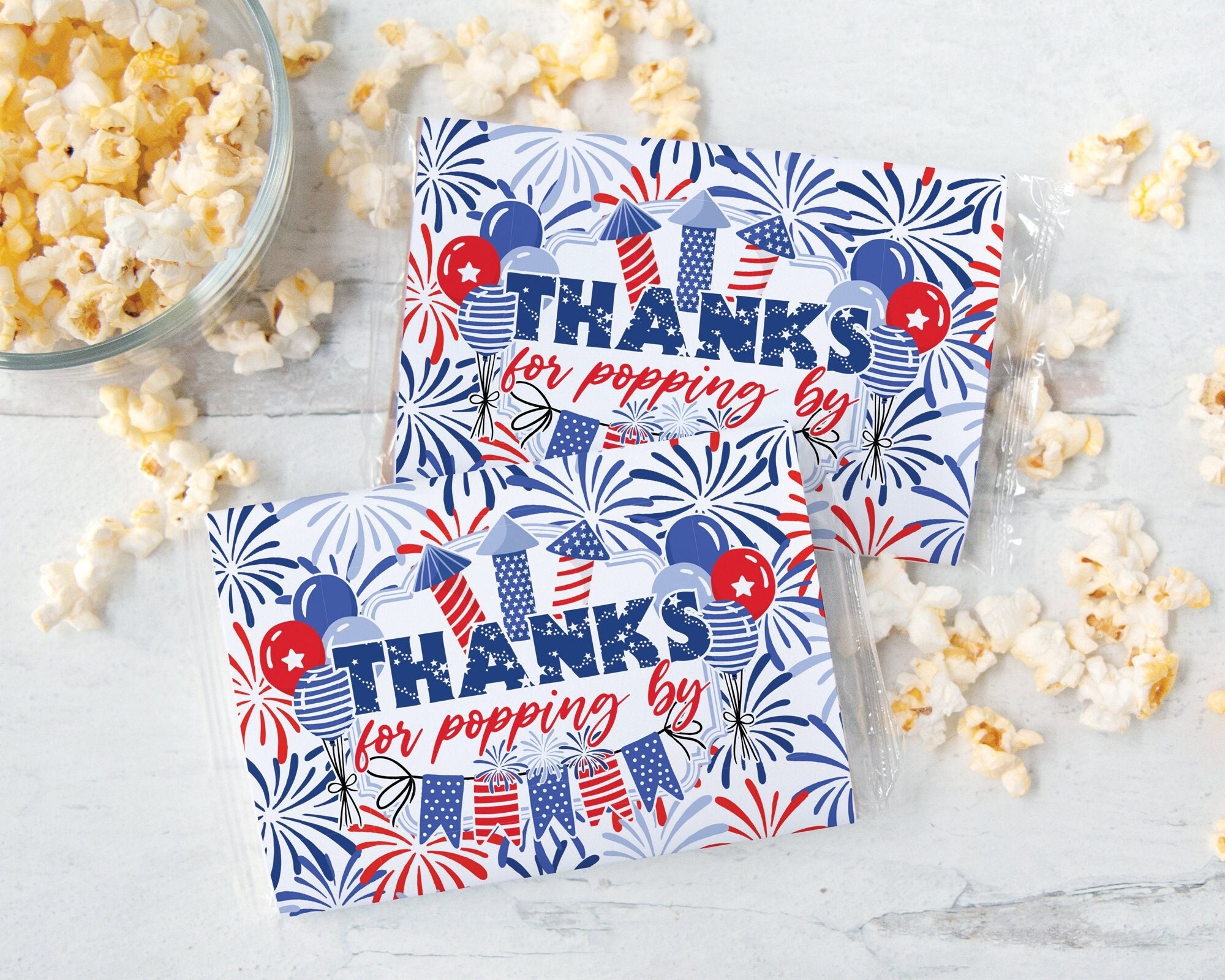 Patriotic Popcorn Wrapper - PRINTABLE Microwave Popcorn Wrapper That's ...