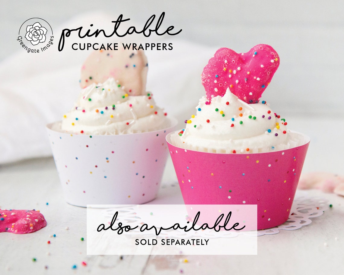 Green Confetti Spots Cupcake Wrapper - PRINTABLE Instant Download PDF ...