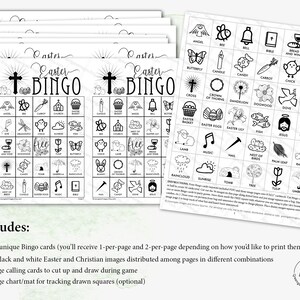 Easter Bingo Cards: 50 Printable Bingo Cards, Christian Easter, Church ...
