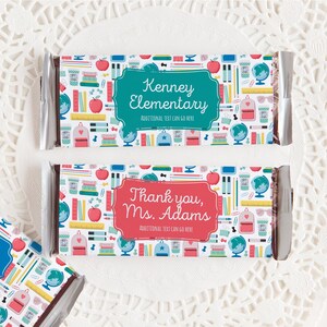 School Candy Bar Wrappers - PRINTABLE Custom Standard Wrap, Editable in ...