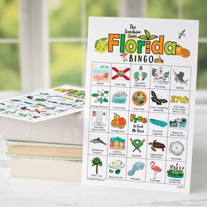 Florida Bingo Cards - 50 PRINTABLE Unique Cards You Download Instantly ...