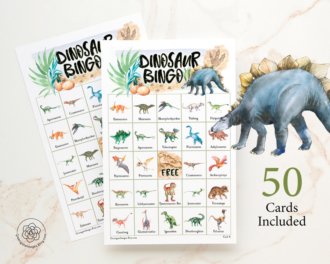 Dinosaur Bingo Cards: Printable Bingo Cards 50 Cards Kids - Etsy Canada
