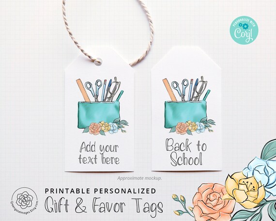 Back to School Gift Tag Printable Gift Tag Editable Corjl | Etsy