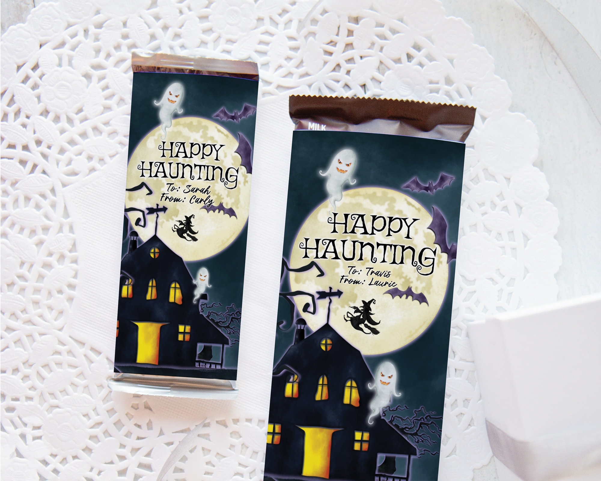 Full Moon Haunted House Candy Bar Wrappers Custom Hershey - Etsy