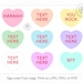 Candy Heart Gift Tags Corjl Editable Favor Tags Printable - Etsy
