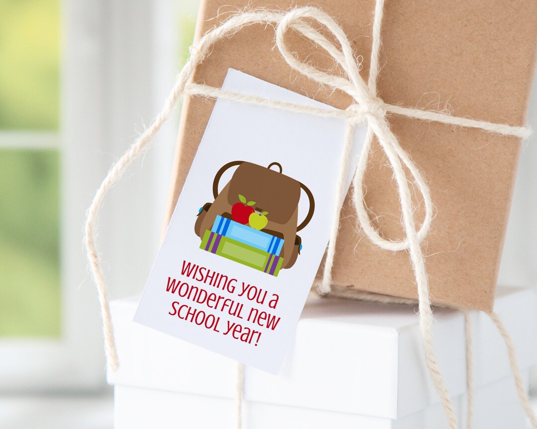 School Gift Tag Template - PRINTABLE Favor Bag Hang Tag. Editable in ...
