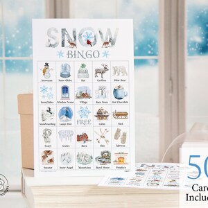 Snow Bingo Cards: Printable Bingo, 50 Cards, Senior Citizen Activity ...